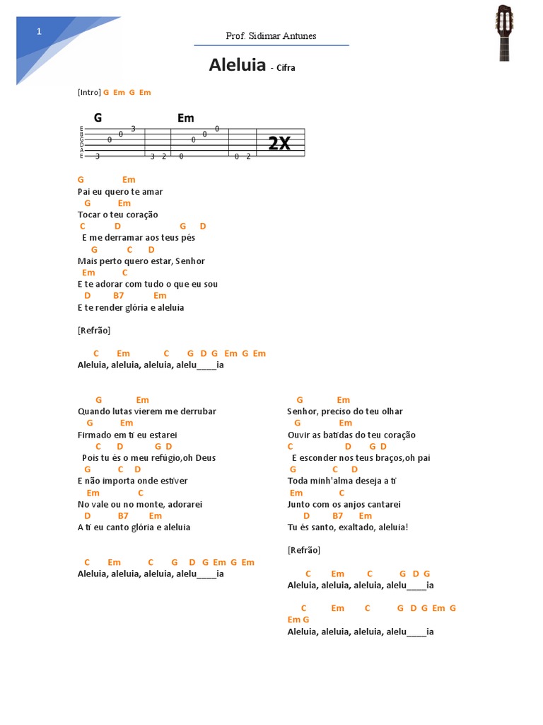ALELUIA CIFRA - Prof. Sidimar Antunes | PDF