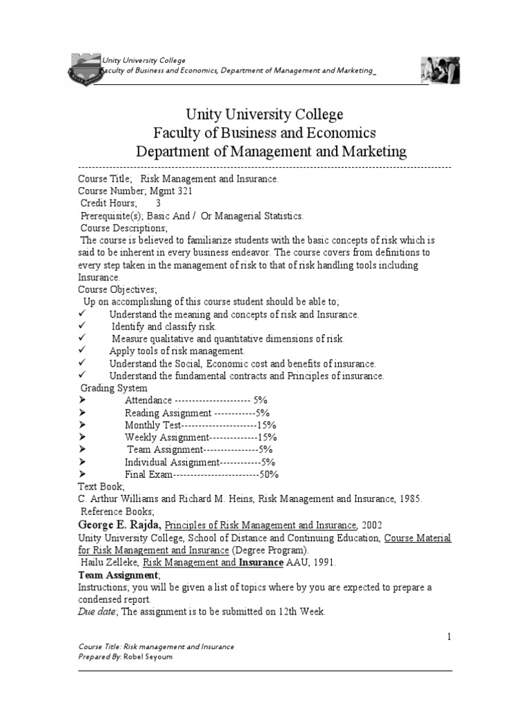 Risk Management and Insurance | PDF | Risk | Risk Management