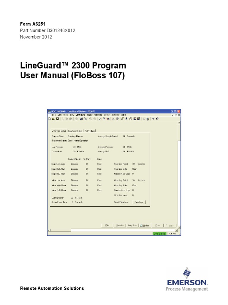 LineGuard™ 2300 Program User Manual (FloBoss 107) | PDF | Computer Program | Programming