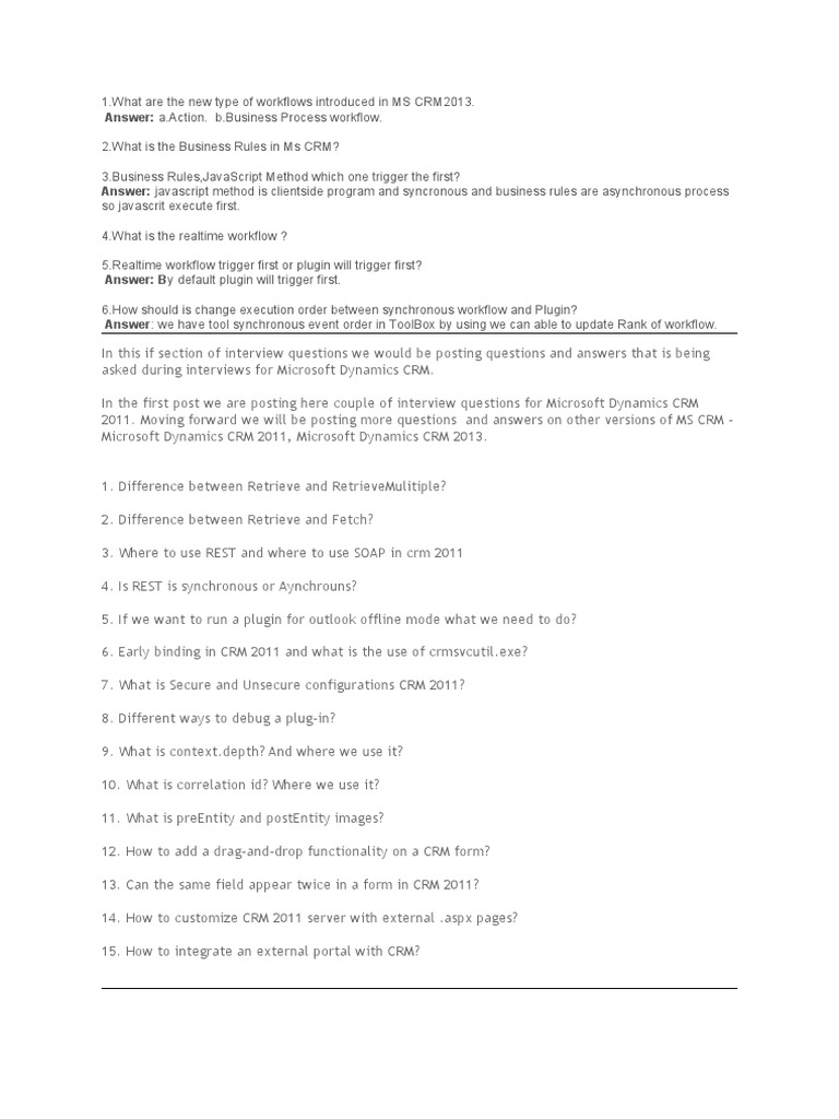 Crm Interview Questions Pdf Microsoft Sql Server Customer Relationship Management