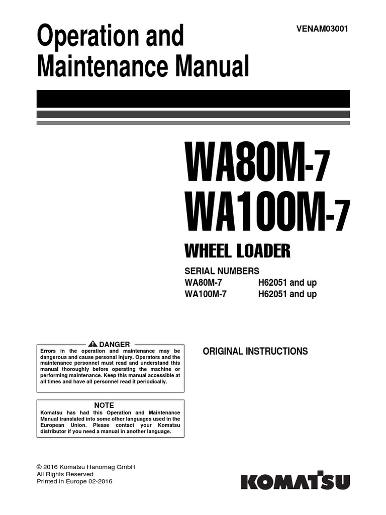 WA80 WA100M 7 Operation Manual | PDF | Safety | Antenna (Radio)