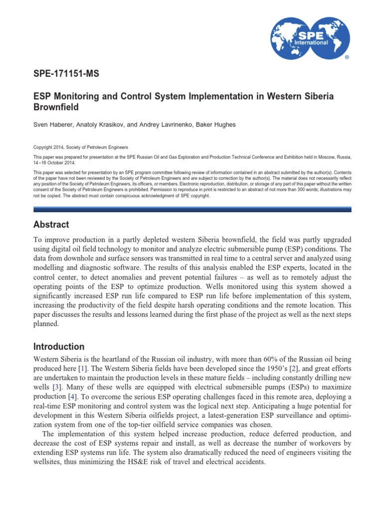 SPE-171151-MS ESP Monitoring and Control System Implementation in ...