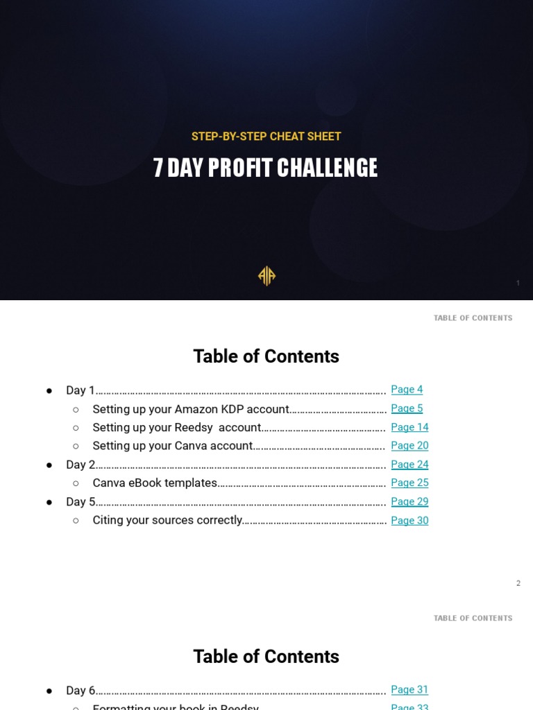 7 Day Profit Challenge Step-by-Step Guide | PDF | Books | Computing