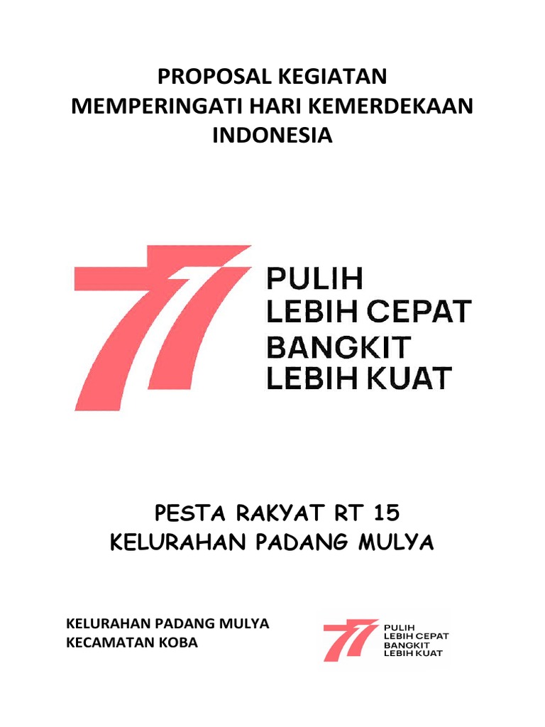 Proposal Pesta Rakyat RT 15 Koba | PDF