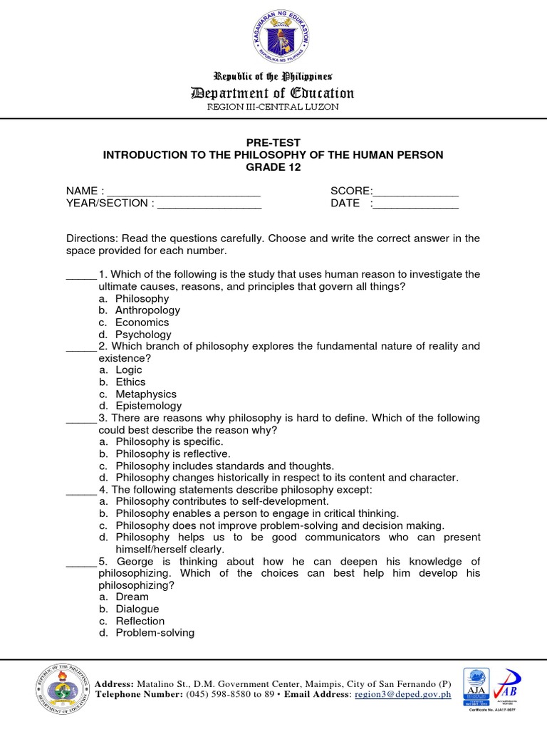 11 Introduction To The Philosophy of The Human Person | PDF | Science ...