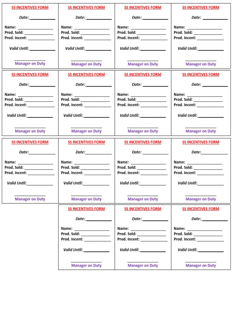 Incentive Form | PDF | Law