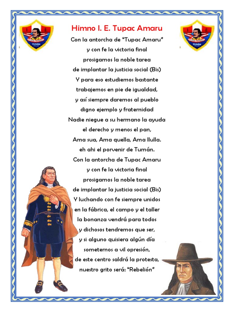 Himno Del Colegio Tupac Amaru - Tumán | PDF | Arte | Poesía