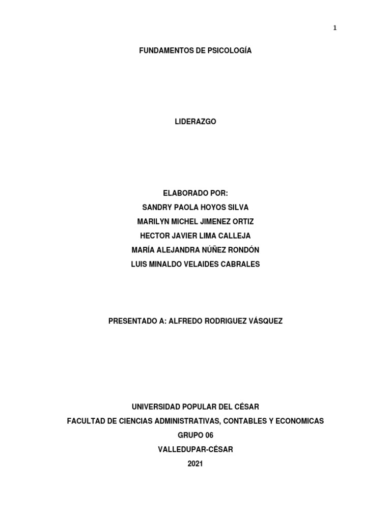 Liderazgo. O6 | PDF | Liderazgo | Sociedad