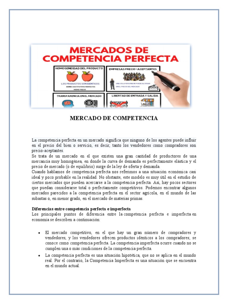 Mercado de Competencia | PDF | Mercado (economía) | Competencia perfecta