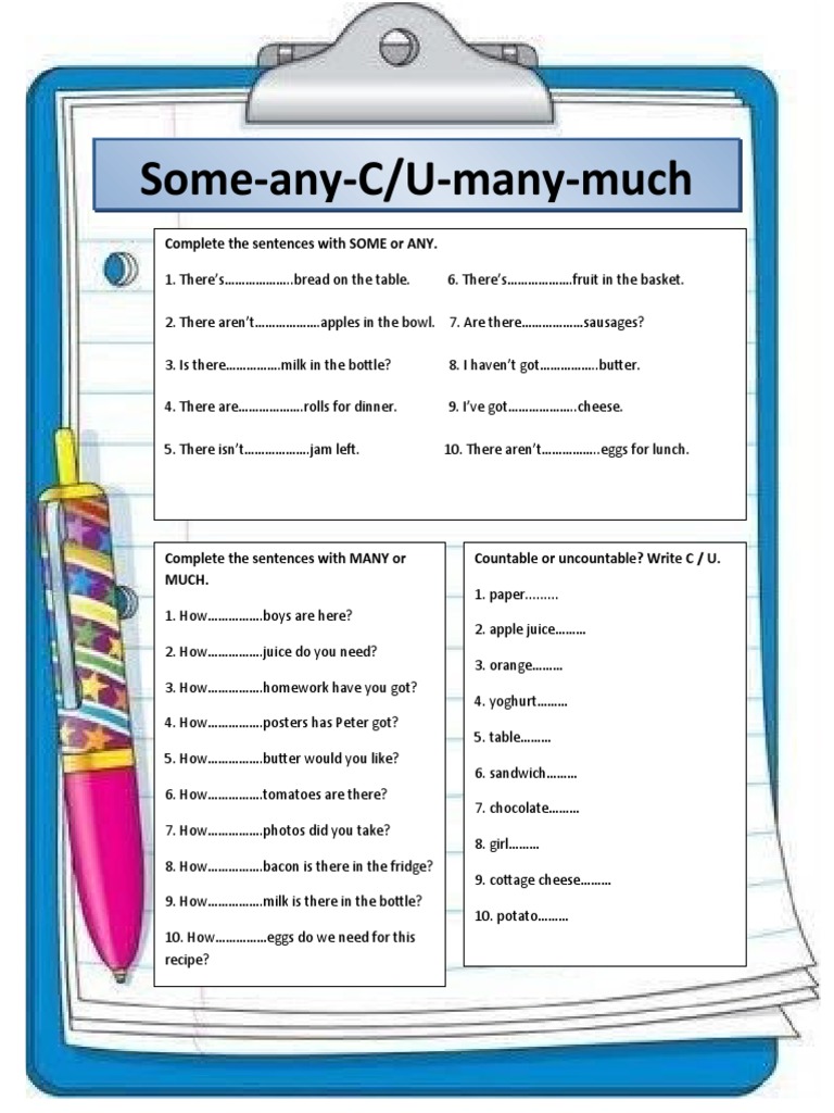 SOME - ANY GRAMMAR 1 | PDF