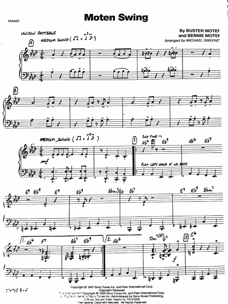Moten Swing Piano | PDF
