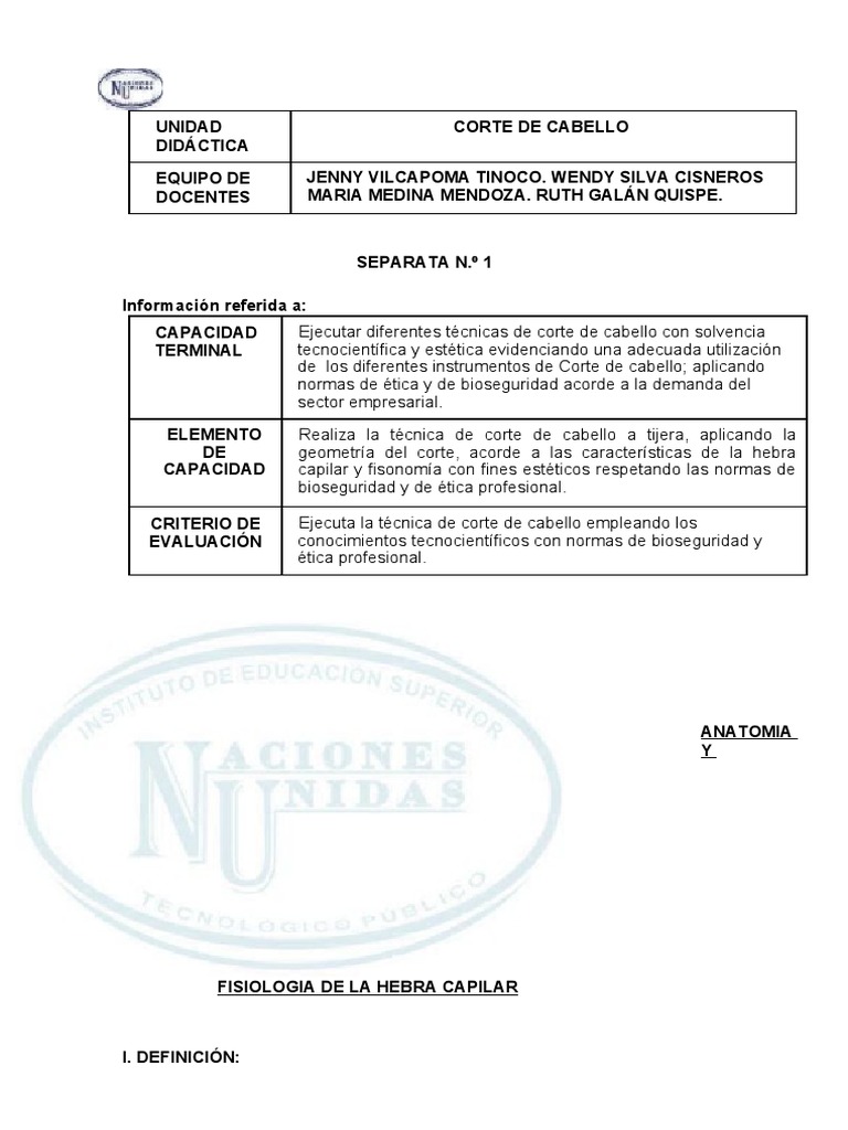 Separata 1 | PDF | Pelo | Piel