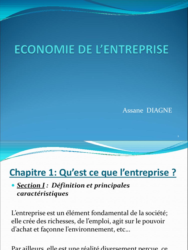 Economie D'entreprise Dossier1 | PDF | Business | Système d'information