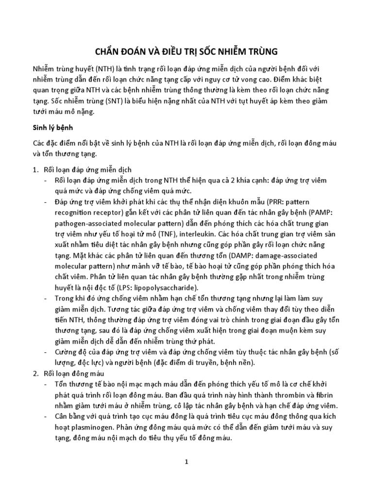 Sốc nhiễm khuẩn CK1 (handouts) | PDF