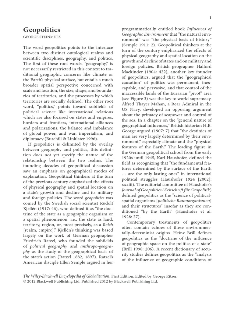LECTURE 2-GEOPOLITICS Ed | PDF | Geopolitics | International Relations