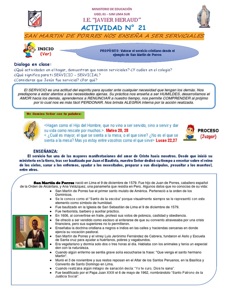Actividad N 21 San Martin de Porres | PDF