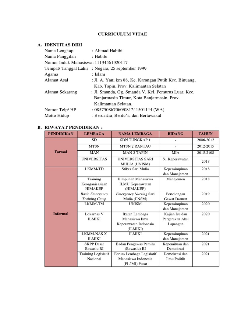 (Habibi) CURRICULUM VITAE Ahmad Habibi Update 2022 | PDF