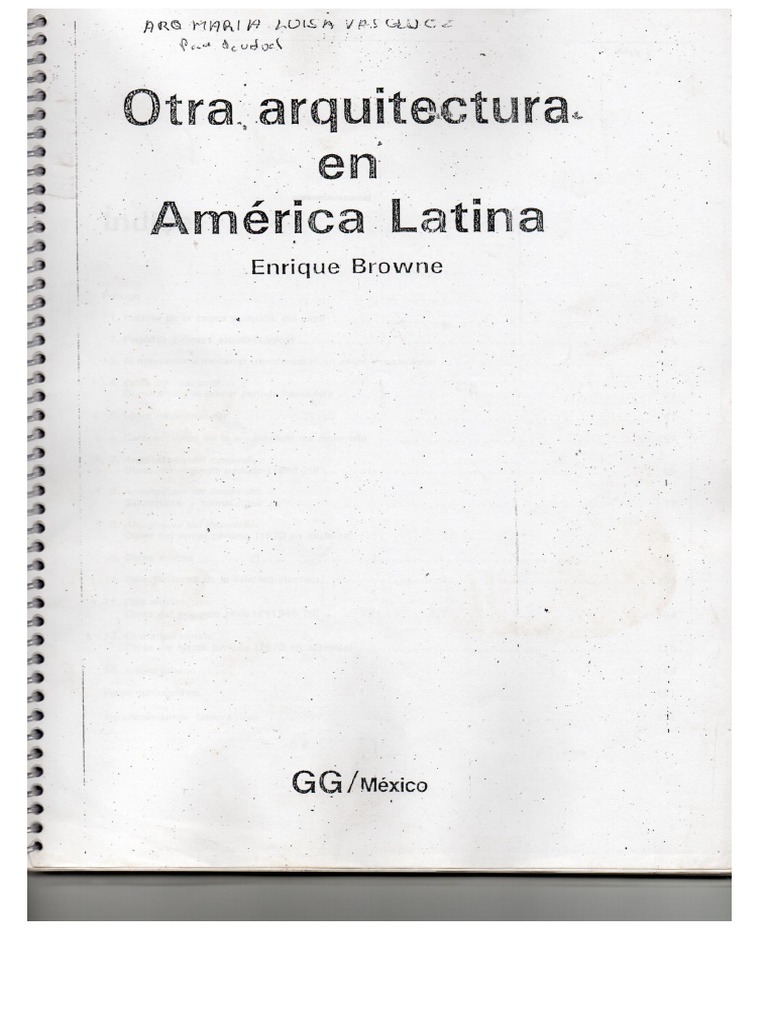 Otra Arqui (Enrique Browne 1999) (1ra) | PDF