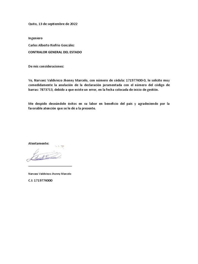 Oficio de Anulación, Julieth Katrina González Bonilla | PDF | Derecho