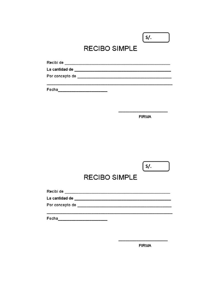 Recibo Simple | PDF