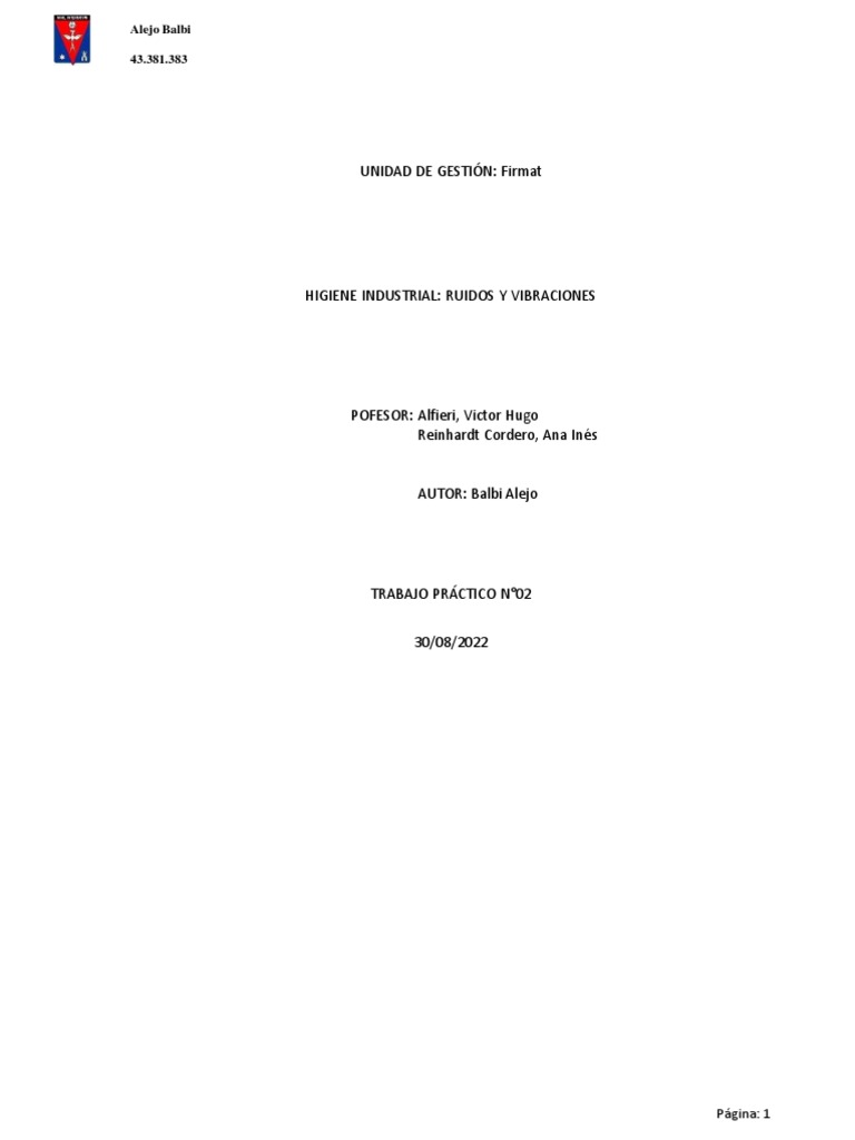 Higiene 2 Alejo | PDF | Decibel | Cantidades fisicas