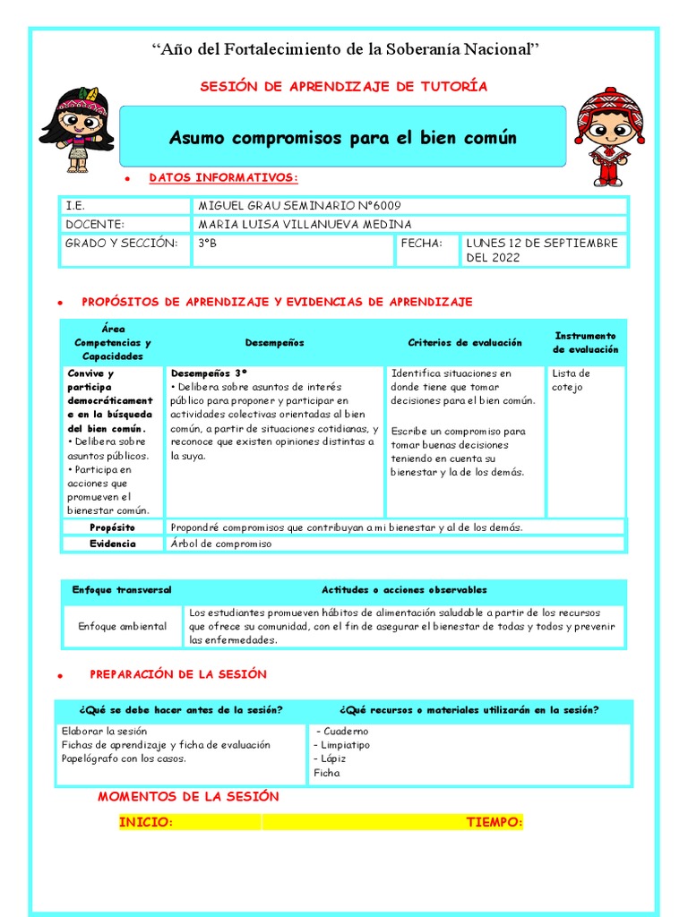 3° Ses. Tutoría Lunes 12 Asumo Compromisos Maestras de Primarias Unidas ...