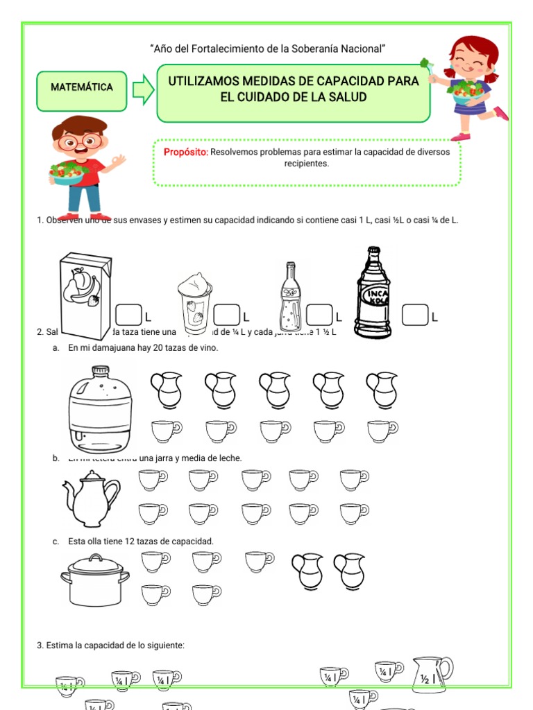 Act-Martes-Matemát-Utulizamos Medidas de Capacidad | PDF | Litro | Líquidos