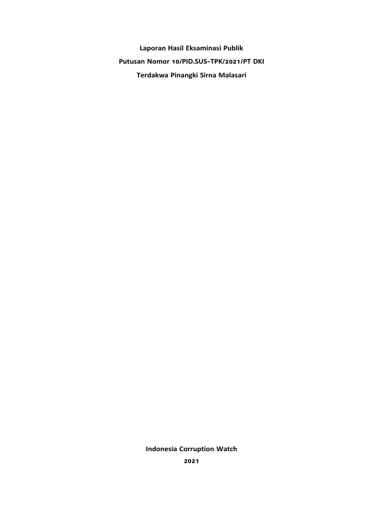 Eksaminasi Putusan Pinangki Sirna Malasari | PDF