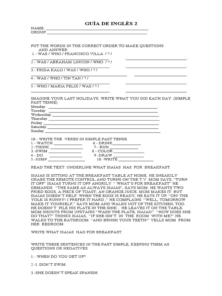 Guia de Ingles 2 2022 | PDF | Languages | Foreign Language Studies