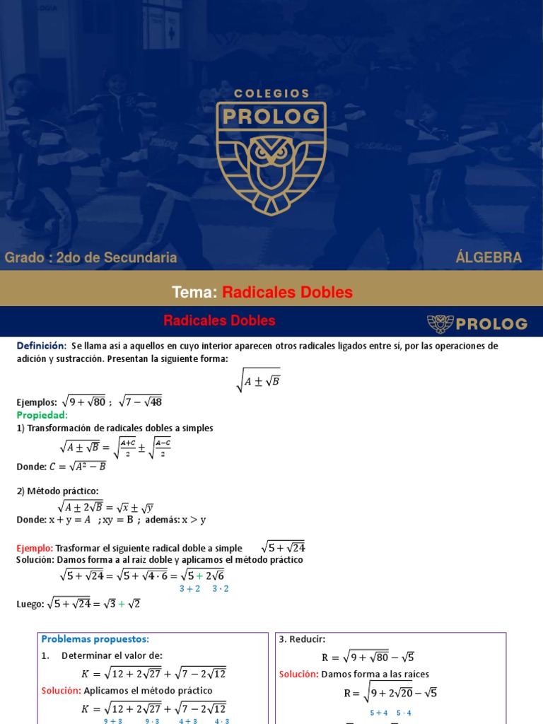 Transformación de Radicales Dobles | PDF | Matemáticas