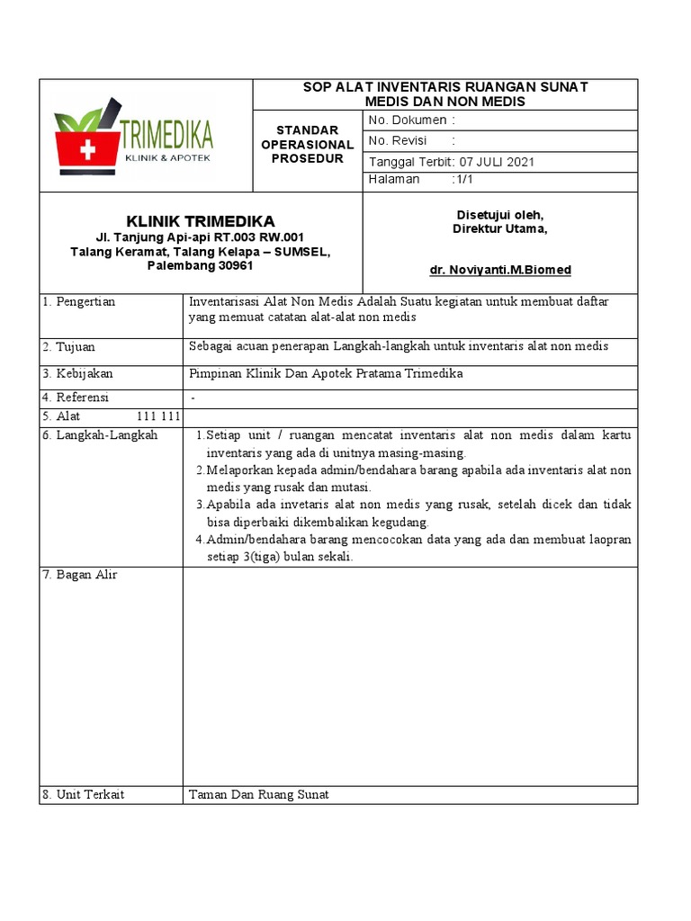 Sop Alat Inventaris Ruangan Sunat | PDF
