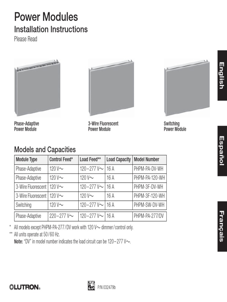 Power Modules: Installation Instructions | PDF | Fluorescent Lamp ...