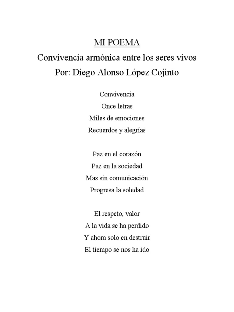MI POEMA Diego | PDF