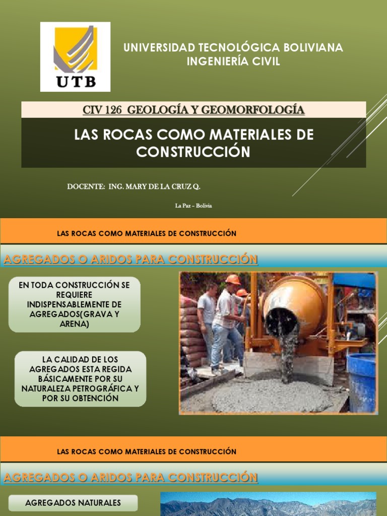 Rocas en Construcción: Agregados y Usos | PDF | Materiales de ...