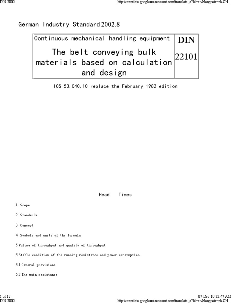 Din 22101 | Download Free PDF | Belt (Mechanical) | Friction