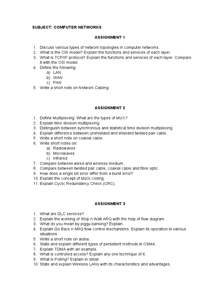 Subject - Computer Networks | PDF | Computer Network | Internet Protocol Suite