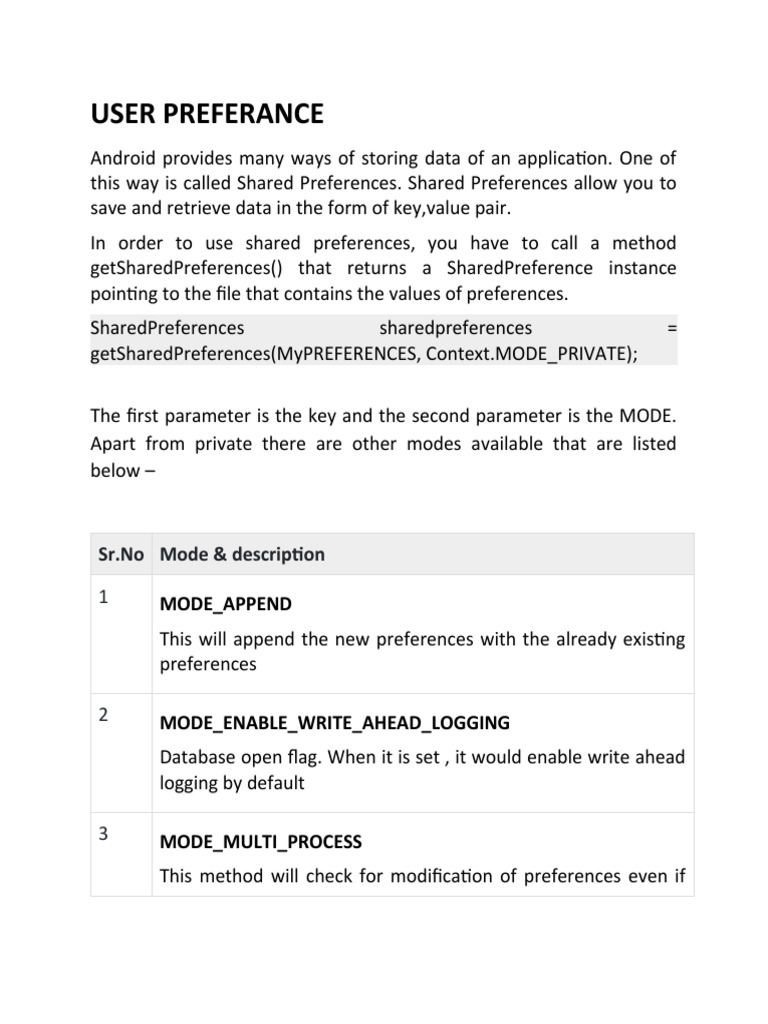 User Preferance | Descargar gratis PDF | Parameter (Computer Programming) | String (Computer ...