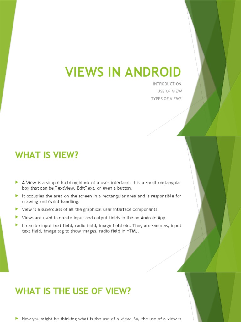 Views In Android Pdf Class Computer Programming Android