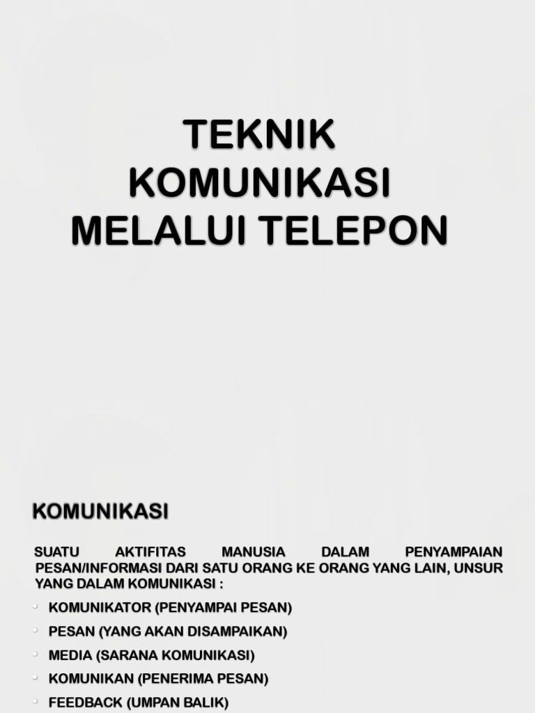 PPT Melakukan Komunikasi Melalui Telepon | PDF