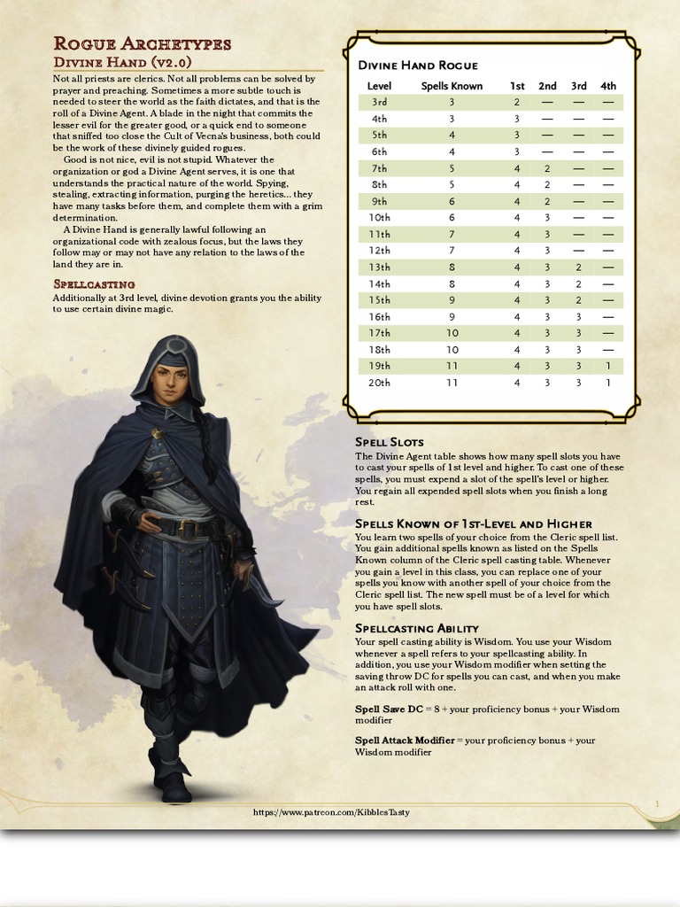 Rogue - Divine Hand Archetype - GM Binder | PDF | Supernatural | Dungeons & Dragons
