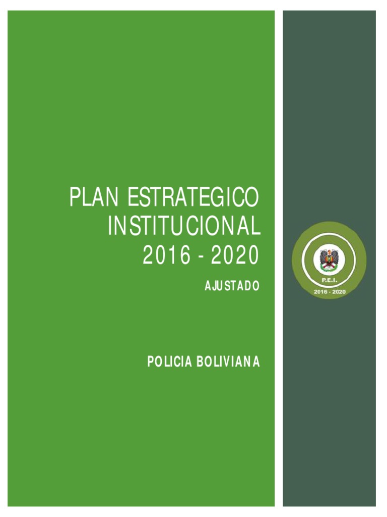 Plan Estrategico Instituciona | PDF | Planificación estratégica | Policía