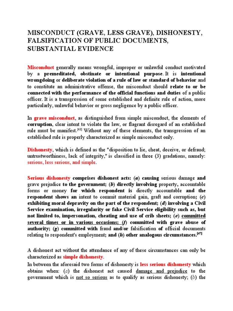 Misconduct, Dishonesty Definition | PDF | Dishonesty | Fraud