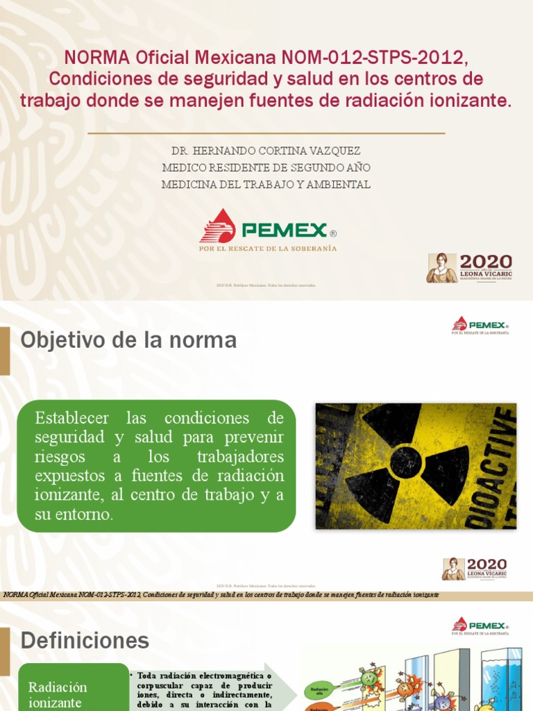 NORMA Oficial Mexicana NOM-012-STPS-2012, Condiciones de Seguridad | PDF | Desintegración ...