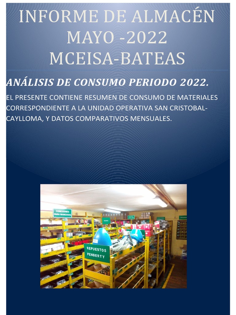 Informe Mensual de Almacen Mayo 2022 | PDF | Hidrocarburos | Ciencias fisicas