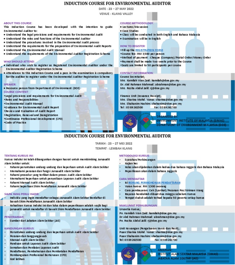 Induction Course For Environmental Auditor | PDF | Audit | Service Industries