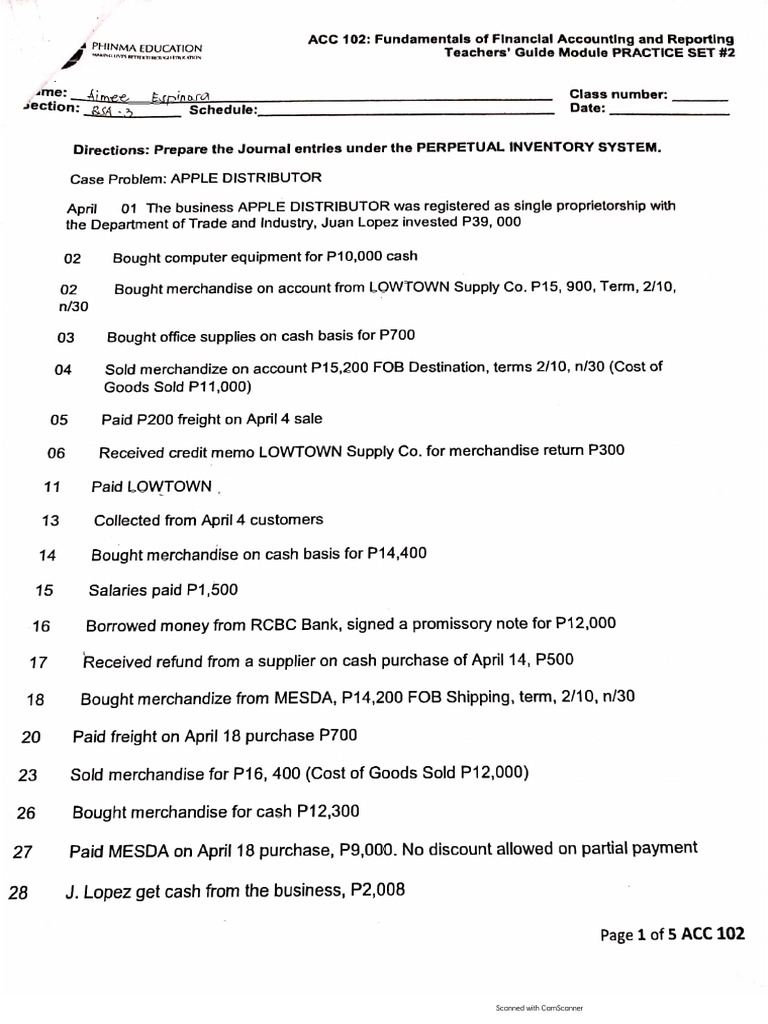 Acc 102 - Practice 2 - Aaespinosa | PDF