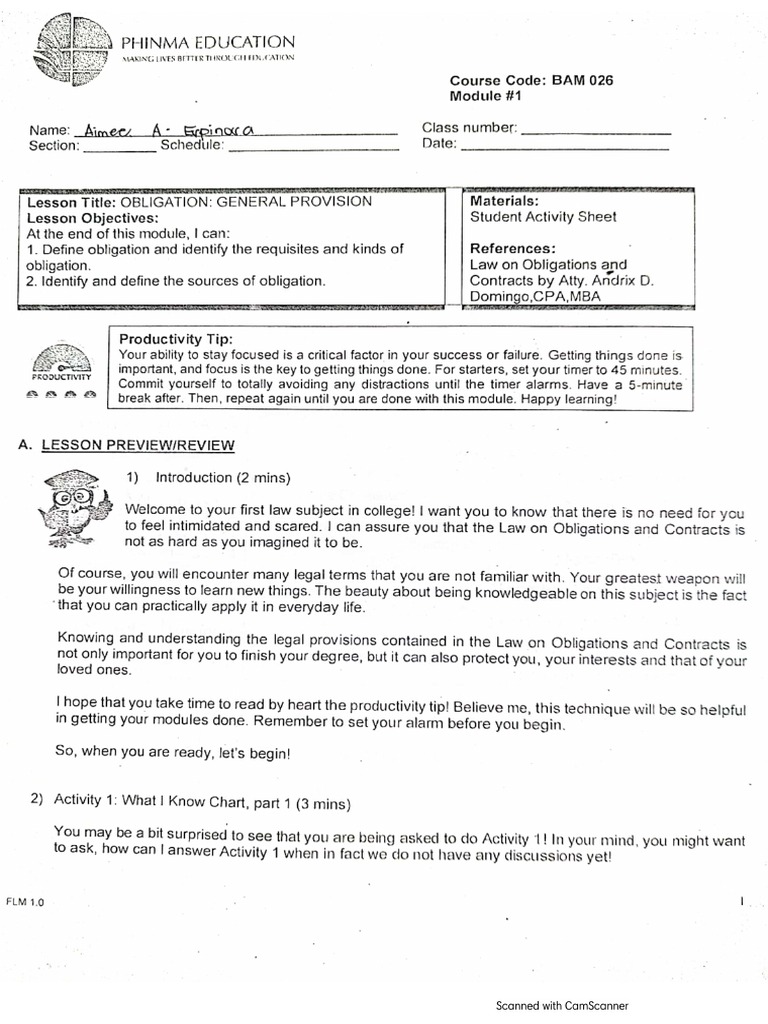 Bam 026 Module 1 Aaespinosa | PDF