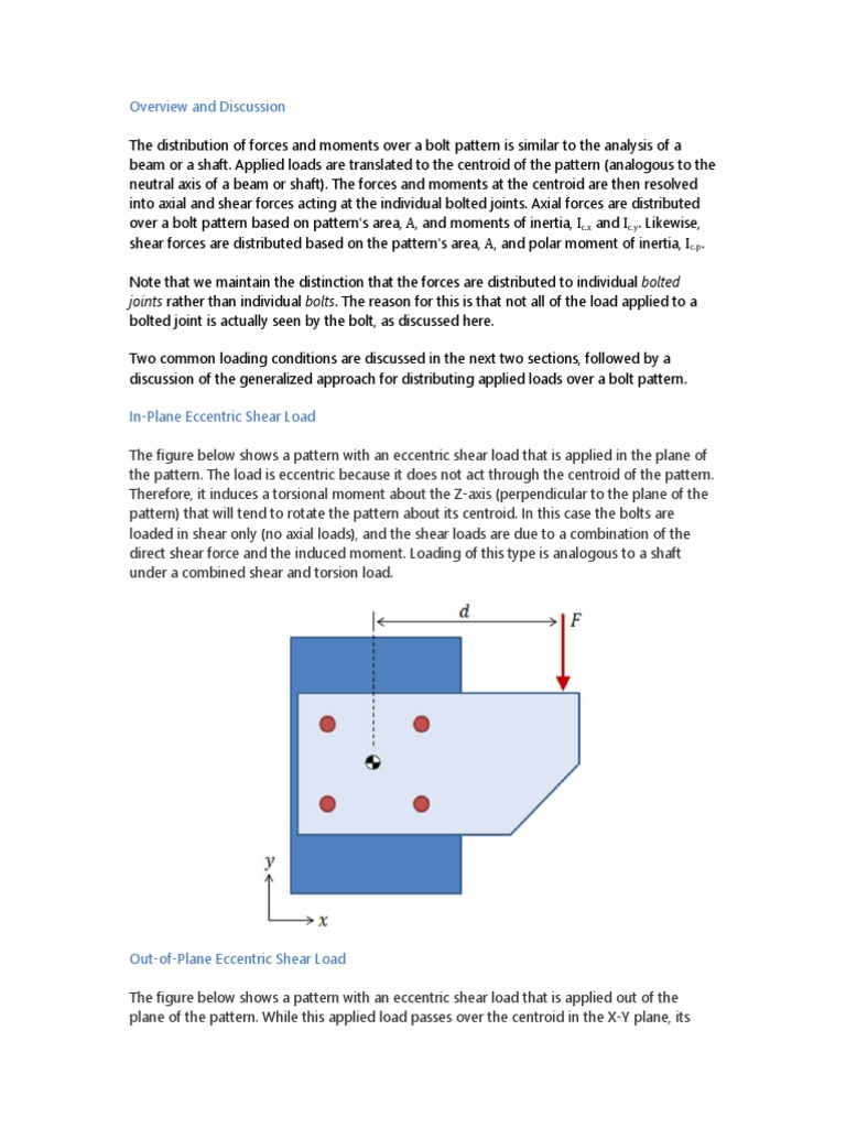 Bolt Pattern Load Distribution Analysis | PDF | Bending | Beam (Structure)
