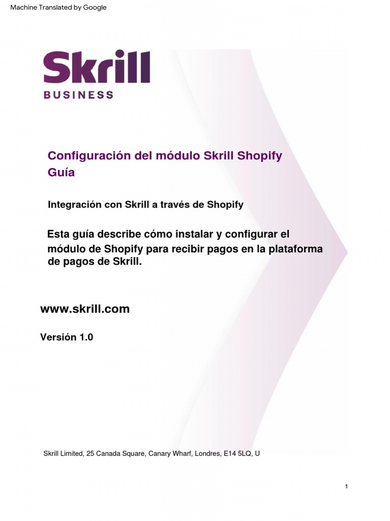 Skrill Shopify Guide | PDF | Contraseña | Dirección IP