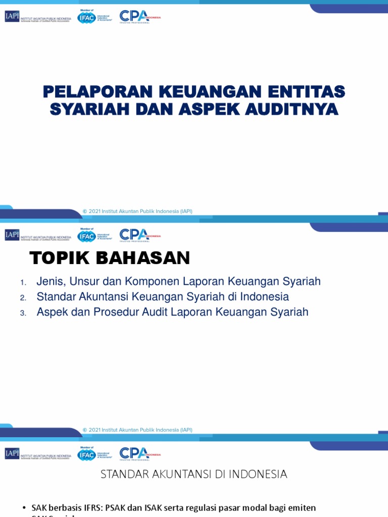 Materi PPL Pelaporan Keuangan Entitas Syariah Dan Aspek Auditnya | PDF
